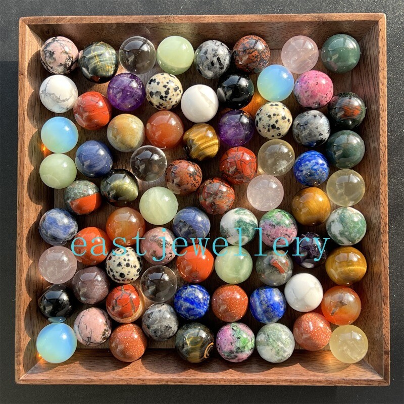 10pcs Natural Mixed Sphere Quartz Crystal Carved Gem Ball Reiki Healing ...