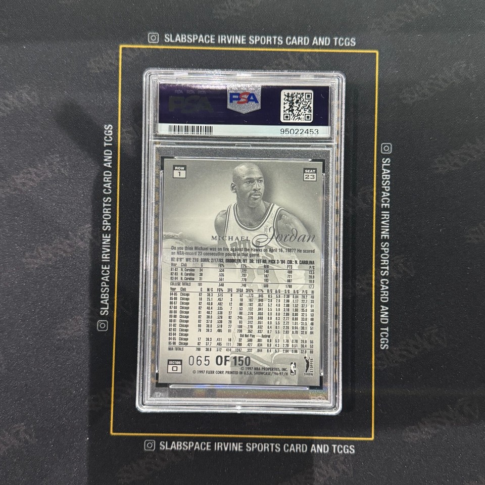 1996 FLAIR SHOWCASE MICHAEL JORDAN LEGACY COLLECTION ROW 1 #23 65/150 ...