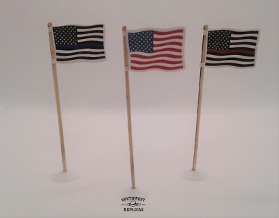 SW Replicas HO Scale Kit 230-1070: FLAGS & FLAG POLES - Set of 4 - NEW ...