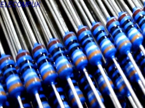 10 Pcs Metal Film Resistors Yageo MF0207 0.25W 1% 41values 1.1 ohm to 6 ...