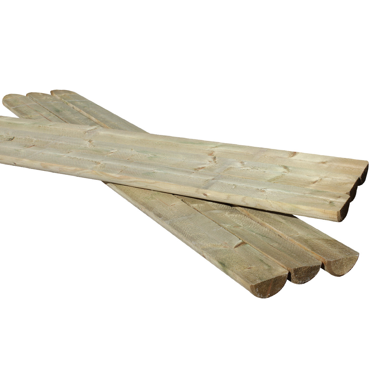 3 Pack of Fencing Rails 3.6m Half Round Fencing Beams Wooden Timber ...