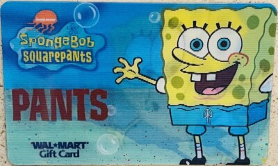 WALMART Gift Card SPONGEBOB SQUAREPANTS Ripped Lenticular Collectible ...