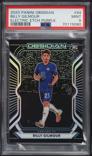 2020-21 Billy Gilmour Panini Obsidian Purple Chelsea FC Rookie Card 75/ ...