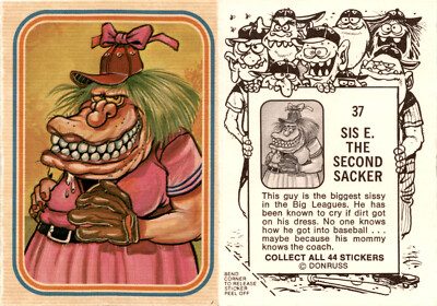 1973 Donruss, Baseball Super Freaks Stickers, #37 Sis E. The Second ...