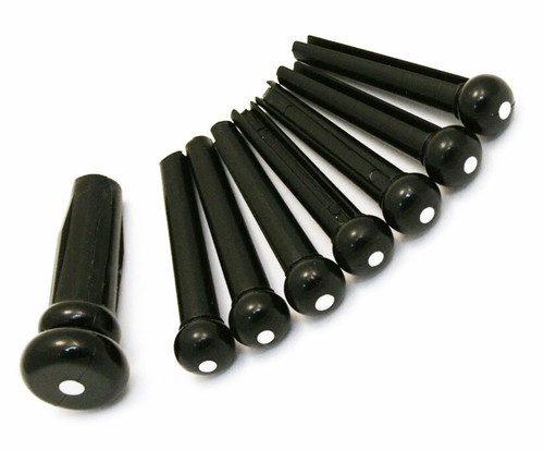 Genuine Fender Acoustic Guitar Bridge Pins Set with End Pin - Black w ...