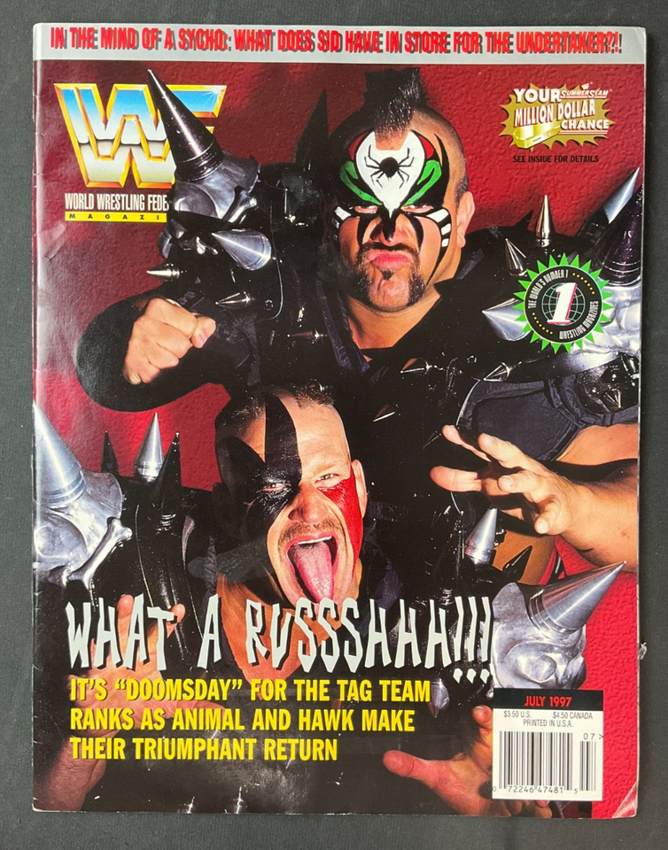 July 1997 WWF Wrestling Magazine WWE w/Legion Of Doom Hawk & Animal ...