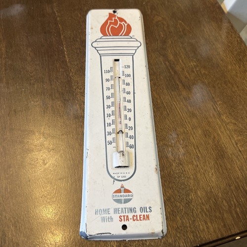 Vintage Standard Oil Co Sta-Clean Heating Oils Advertising Metal ...