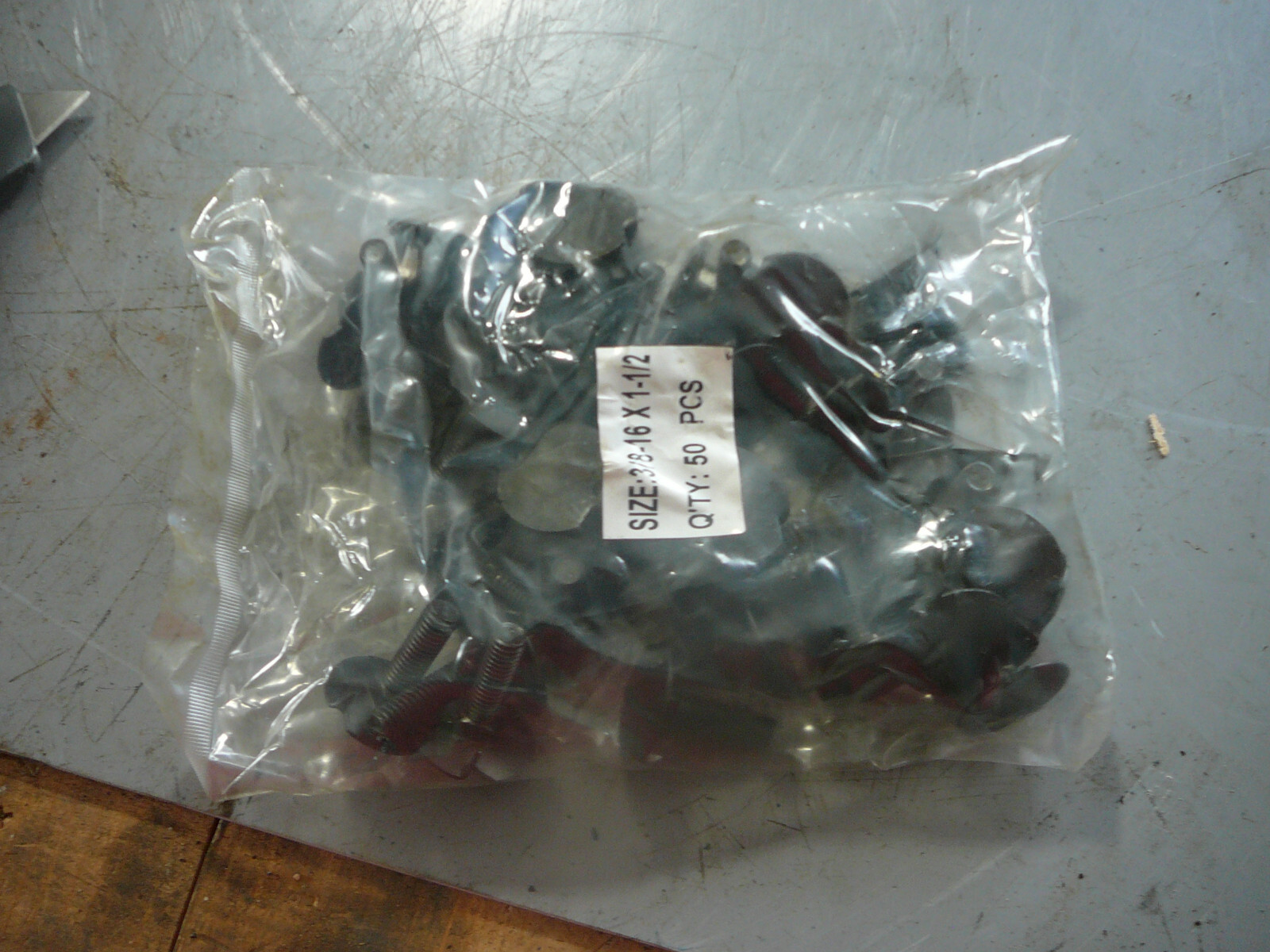 50 PIECE 3/8"-16 X 1-1/2" SEALED BAG SABRE-TOOTH CARBON ELEVATOR BOLT ...