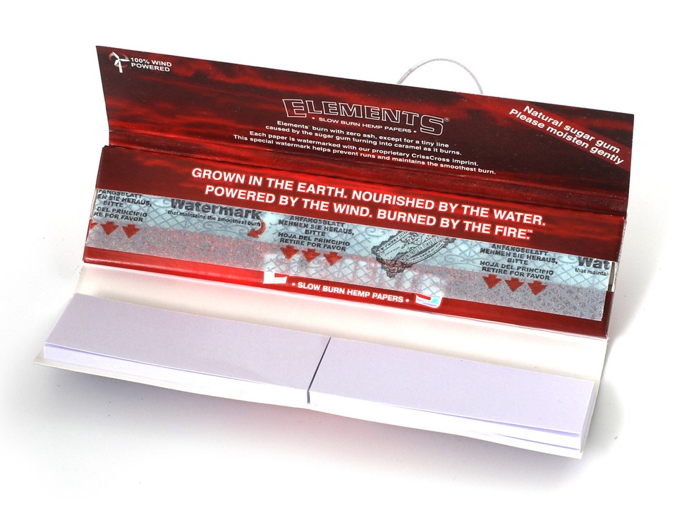 5 packs - Elements Red Connoisseur King Size Slim Slow Burn Rolling ...