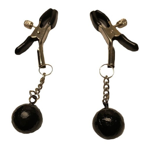 2pc Breast Nipple Clamps Clit Clip SM Bondage with 1.5 oz Cannon Ball ...