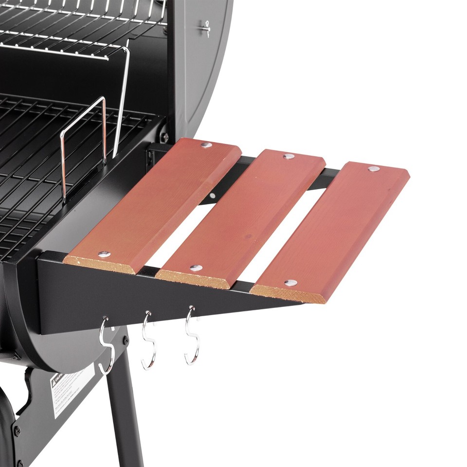 Royal Gourmet Barrel Charcoal Grill with Wood-Painted Side & Front ...