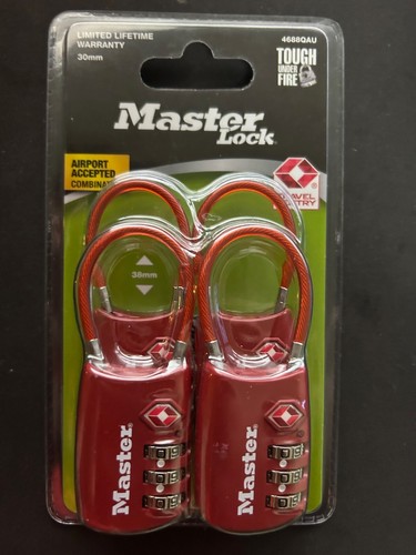 Master Lock 30mm Combination TSA 4 pack Padlocks, Red 4688QAU | eBay