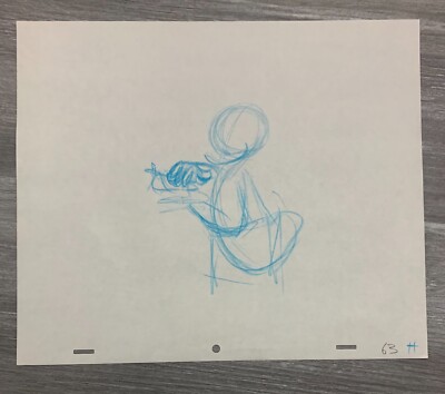 DONALD DUCK 12.5x10.5" Blue Pencil Animation Gesture Rough by Len Simon ...