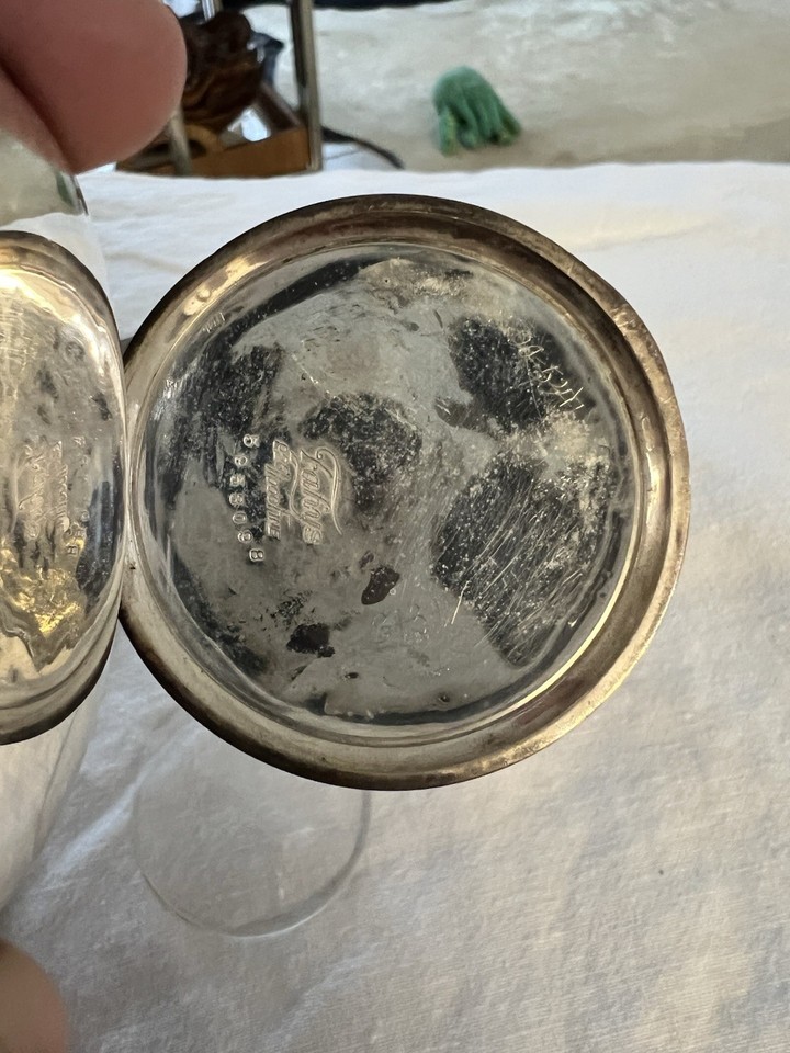 Fahys Pocket Watch Case and crystal 925 Sterling silver 14kt gold crown ...