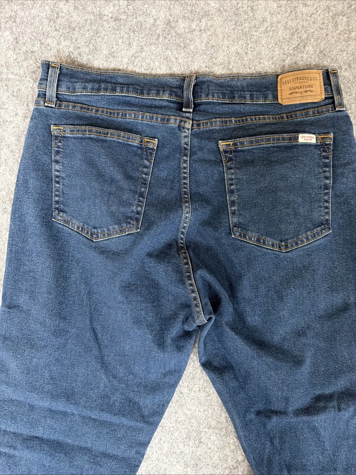Levis Signature Jeans Women 12 Blue Denim Heritage Mid-Rise Boyfriend ...