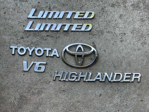 Toyota Highlander 4WD V6 Complete Rear LOGO BADGE Emblem 6 pc SET OEM ...