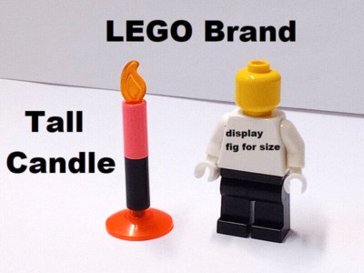 LEGO TALL CANDLE Orange Black Coral Reusable Fake Flame Holiday ...