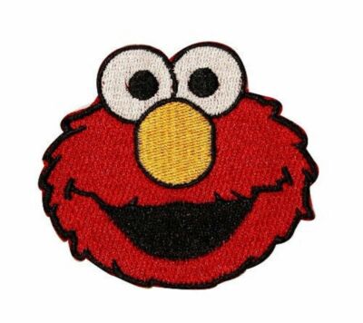 Sesame Street Elmo Character Face 2 1/2" Wide Embroidered Iron On Patch ...