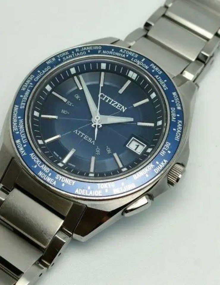 CITIZEN ATTESA H148-T017517 ATD53-3092 World Time Eco Drive Solar Men’s ...