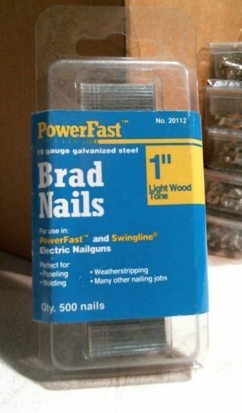 2 - Powerfast 20112 18gauge 1" Brad Nails Light Tone Wood for sale ...