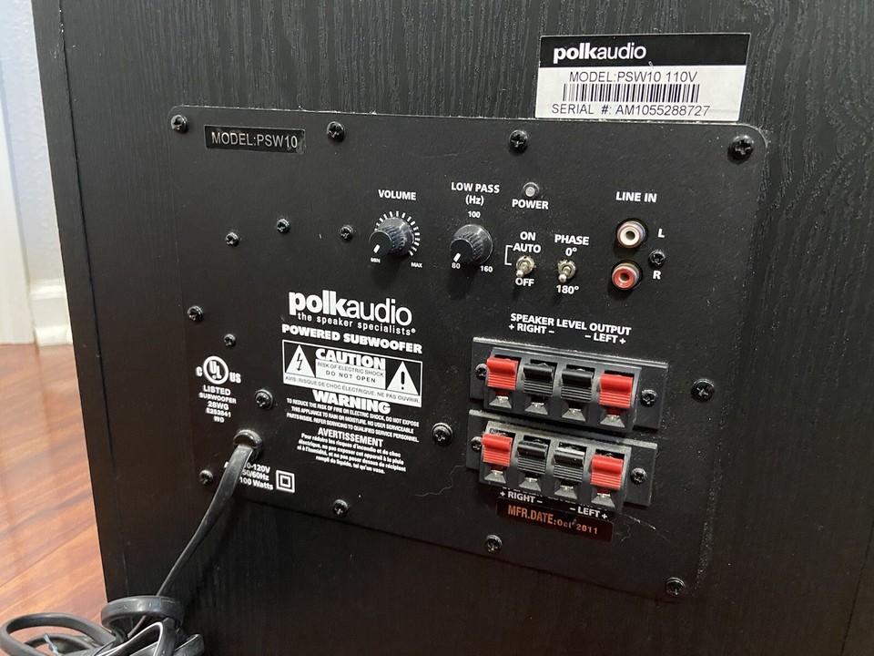 Polk Audio PSW10 10'' Powered Subwoofer 100 Watts - Black | eBay