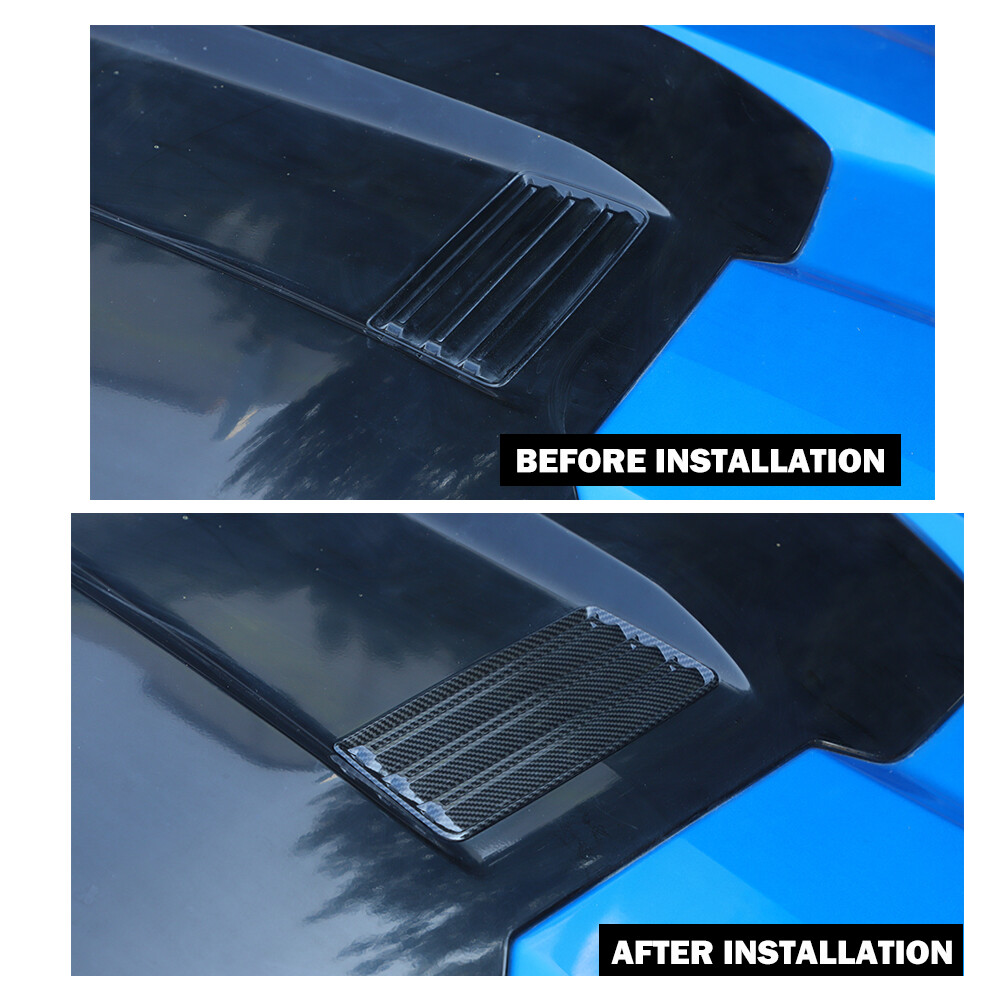 Carbon Fiber Hood Scoop Cover Trim For Chevrolet Silverado 1500 22 ...