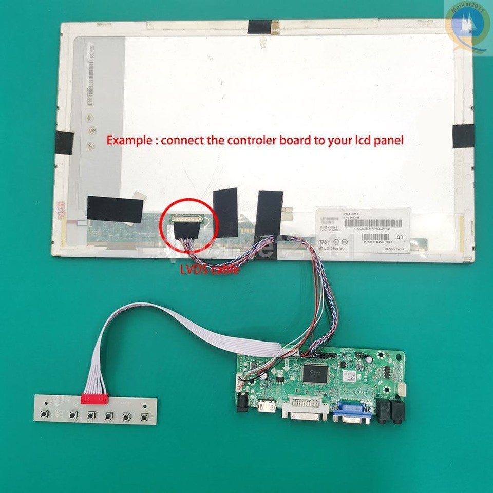 VGA DVI LCD Display Driver Board Kit for LTN140KT04-201/LTN140KT07-201 ...