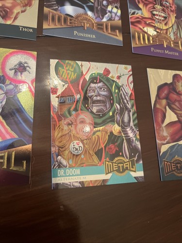 Lot Of 13 Fleer Marvel Metal 1995 Trading Cards DR DOOM DOOM 2099 IRON ...