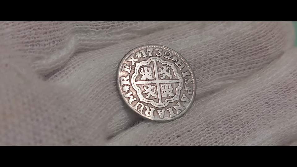 1 real Philip Felipe V of Spain spanish silver cross coin 1732 PA ...