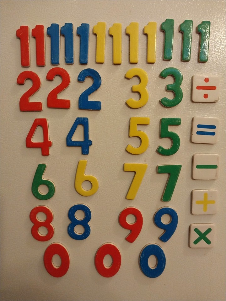 MELISSA & DOUG 37 Wooden Number Magnets with Math Signs & Box USED | eBay