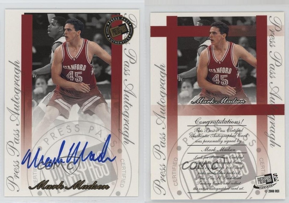 2000 Press Pass Signature Edition Auto Mark Madsen Rookie Auto RC 8y6 ...