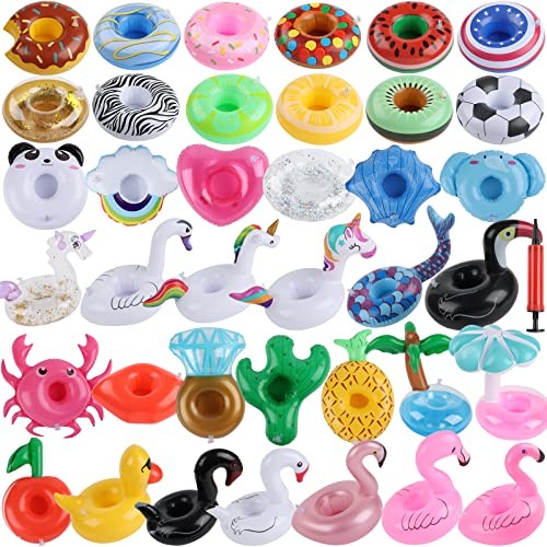 Pool Drink Floaties, Inflatable Drink Holders Floating Cup Colorful, 38 ...