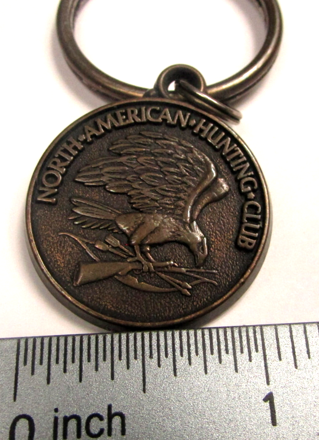 Vtg North American Hunting Club Eagle Coin Key Chain Ring Advertising ...