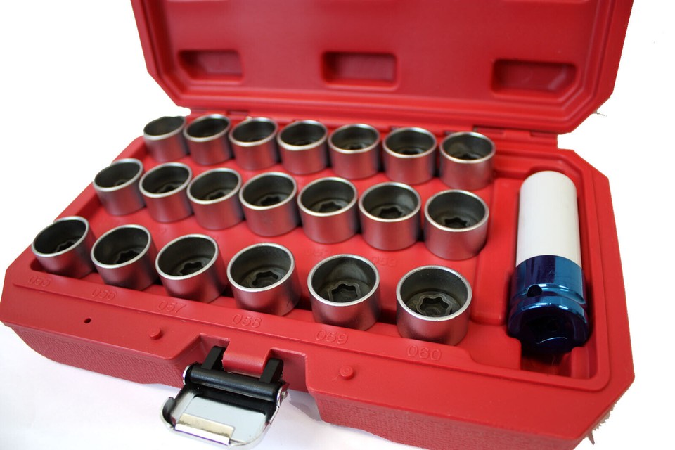 21PCs MASTER LOCK WHEEL NUT STUD KEY SET REMOVAL LOCKING SOCKET FOR BMW ...
