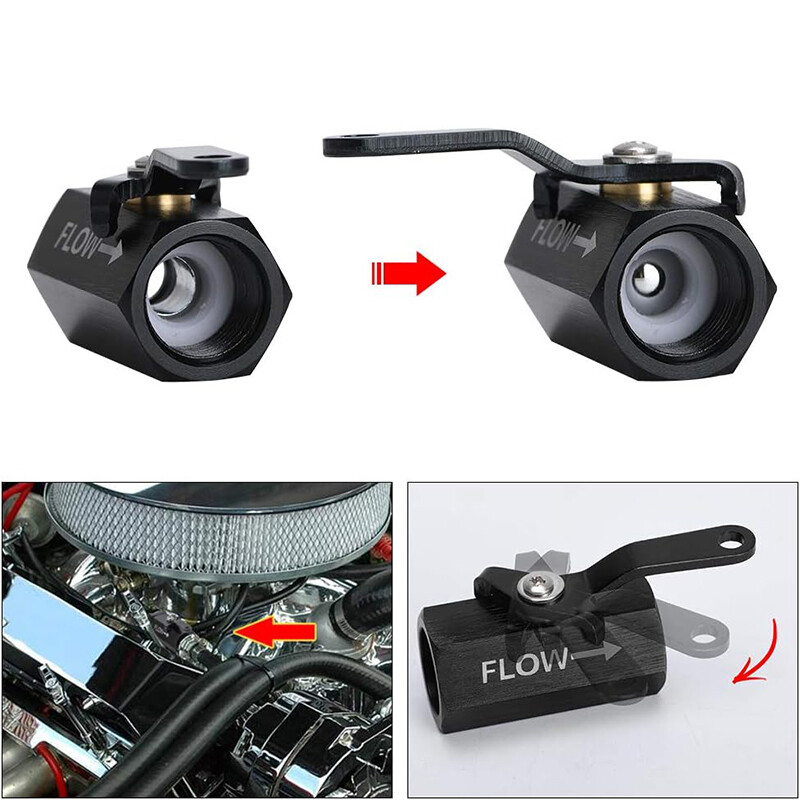 6AN-10AN Aluminum Inline Fuel Shut Off Valve Flow Control Cut Off w ...