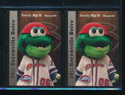 Lot (2) 2011 Multi-Ad #6 Reedy Rip'It Mascot Greenville Drive (FM46 ...