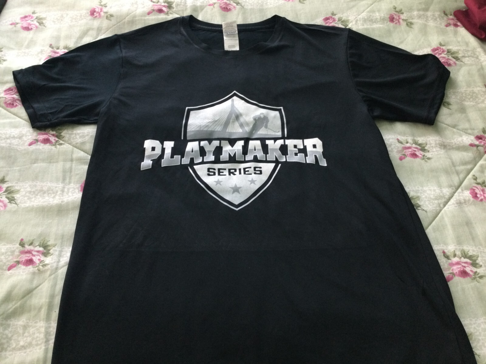 NEW men's size Medium Hockey Playmaker Series Black T-Shirt | eBay