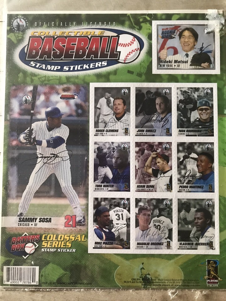 Merrick Mint Collectible Baseball Stamp Stickers And Trading Cards Set ...