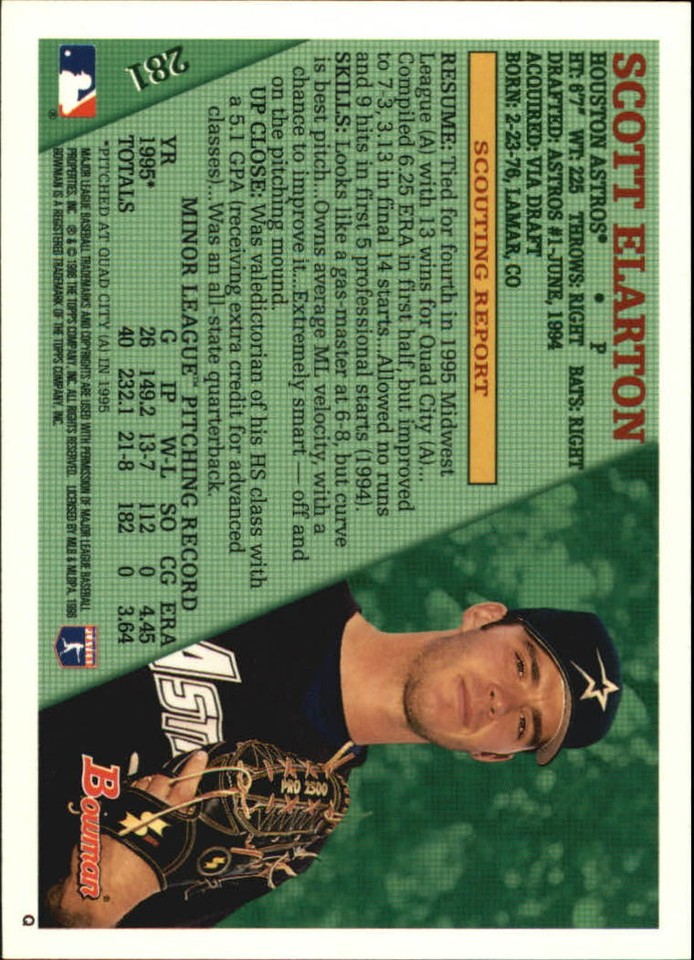1996 Bowman #281 Scott Elarton | eBay