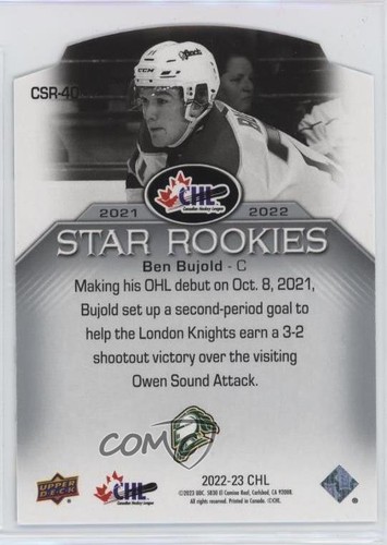 2022-23 Upper Deck CHL 2021-22 CHL Star Rookies Ben Bujold #CSR-40 | eBay