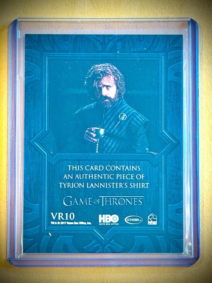 TYRION LANNISTER Shirt Relic Game Of Thrones Costume Patch VR17 PETER ...
