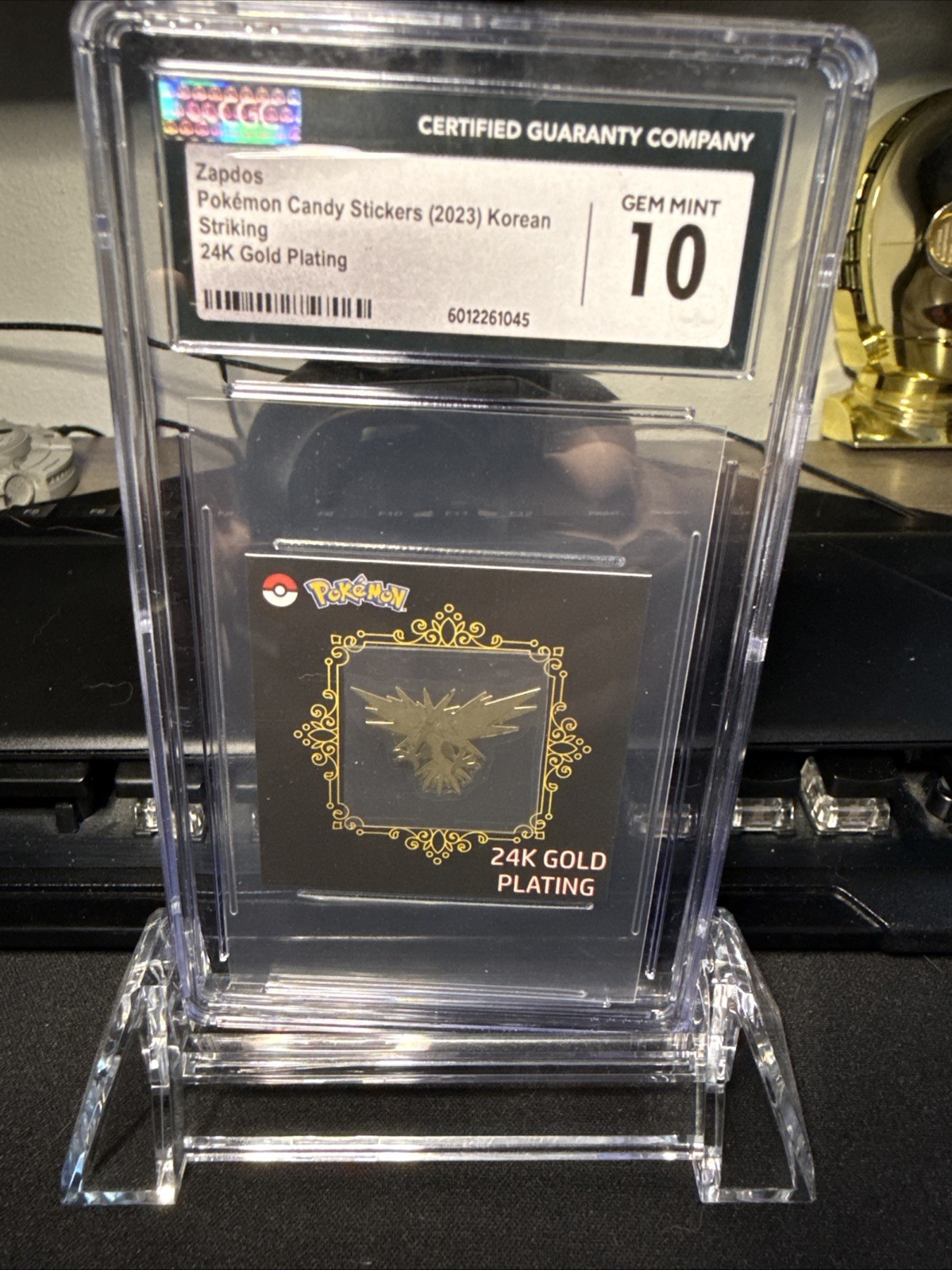 CGC 10 Zapdos 24K Gold Plating Sticker - Pokemon Candy Stickers (2023 ...