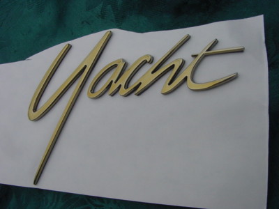 FORMULA " YACHT " BOAT EMBLEM GENUINE BADGE GOLD 5-1/2" LONG X 3-5/8 ...