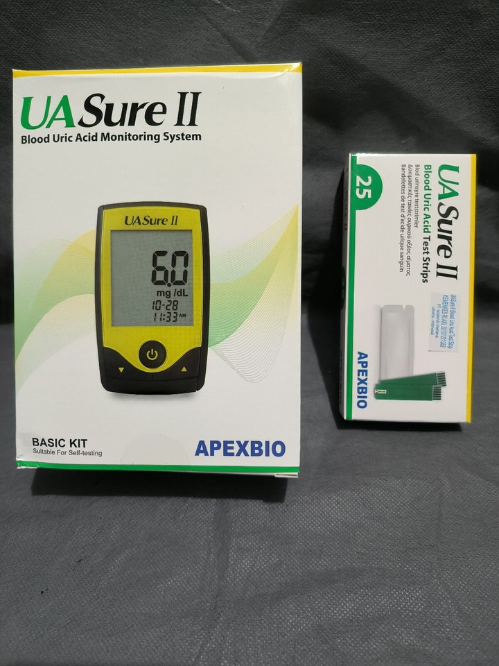 UASure II Uric Acid Meter Kit + Strips (100/75/50/25) Gout Test Tool | eBay