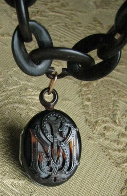 British Victorian locket Tortoise locket and chain necklace | eBay