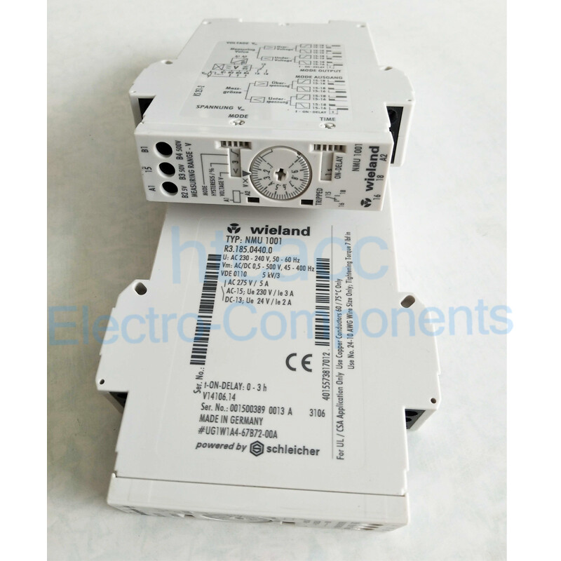 5Pcs NMU 1001 R3.185.0440.0 Wieland Time Delay Relay 230-240VAC 50/60Hz ...