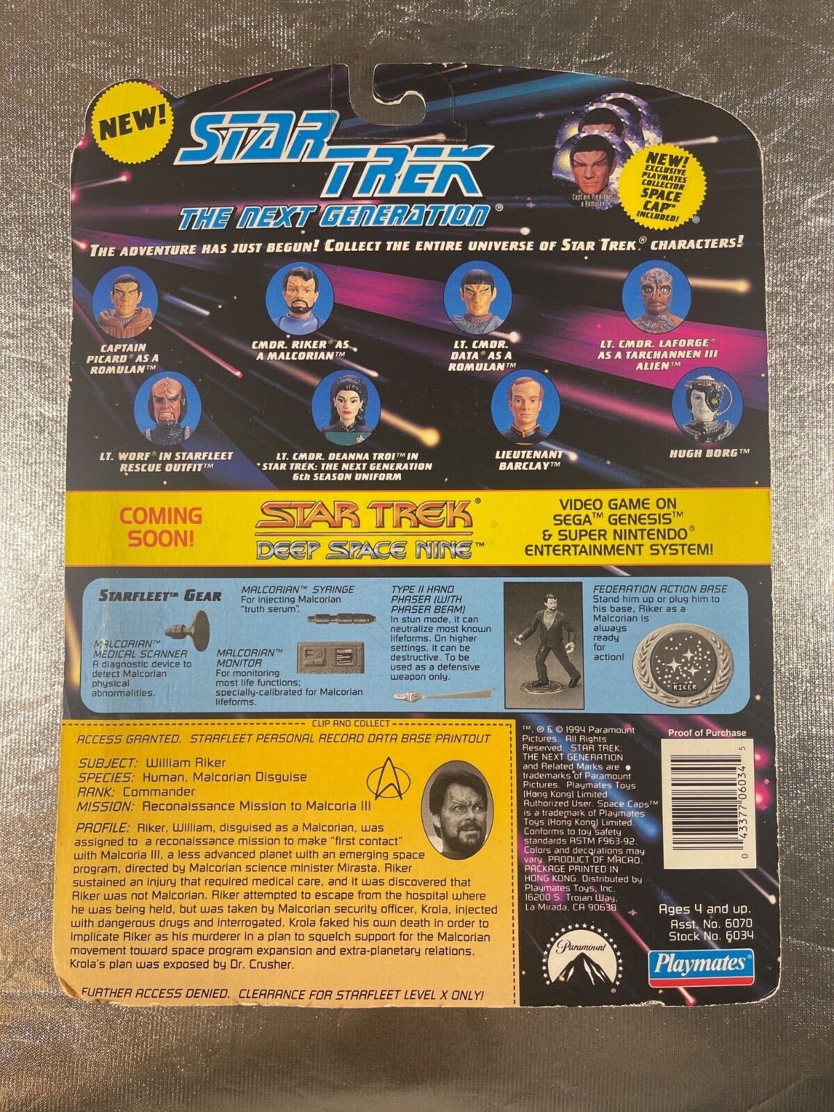 Playmates Toys Star Trek Commander Riker a Malcorian Action Figure for ...