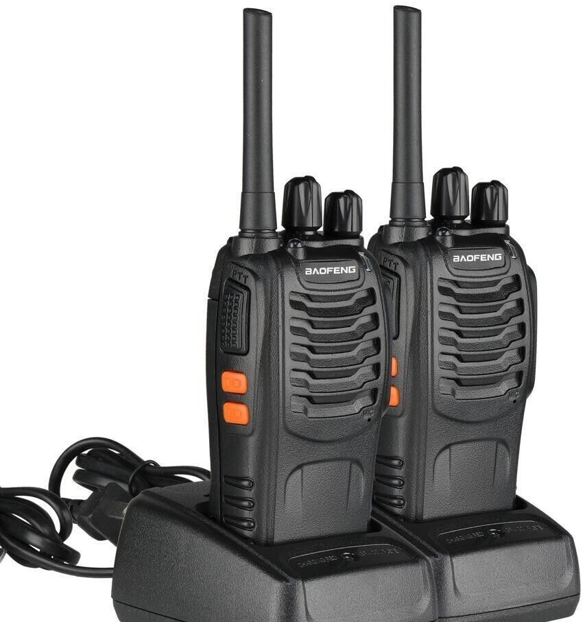 2x Walkie Talkie Walky Talky Ear Piece USB 4KM Long Range Two-Way HAM ...