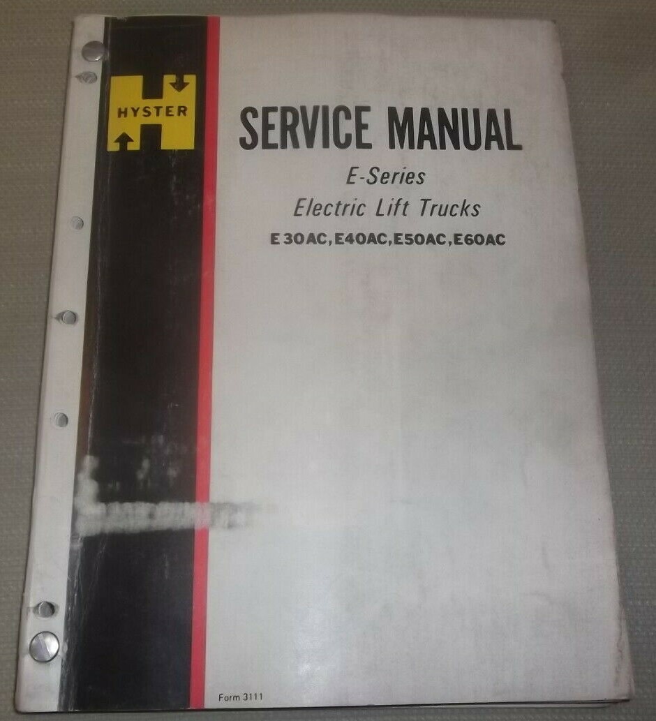 HYSTER E30AC E40AC E50AC E60AC ELECTRIC FORKLIFT SERVICE SHOP REPAIR ...
