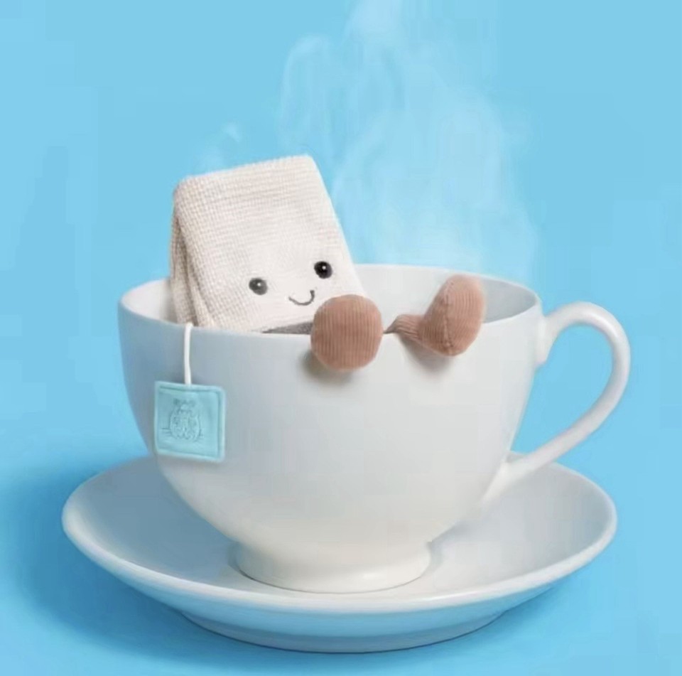 NEW Jellycat Amuseable Steepy Tea Bag - UK BNWT Key Ring Charm Plush ...